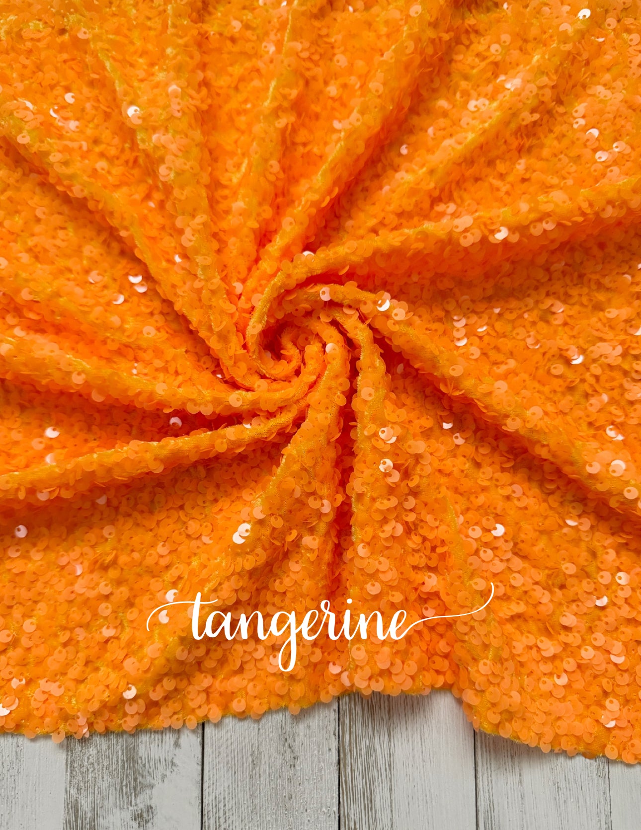 Velvet sequin TANGERINE – Milan Fabrics