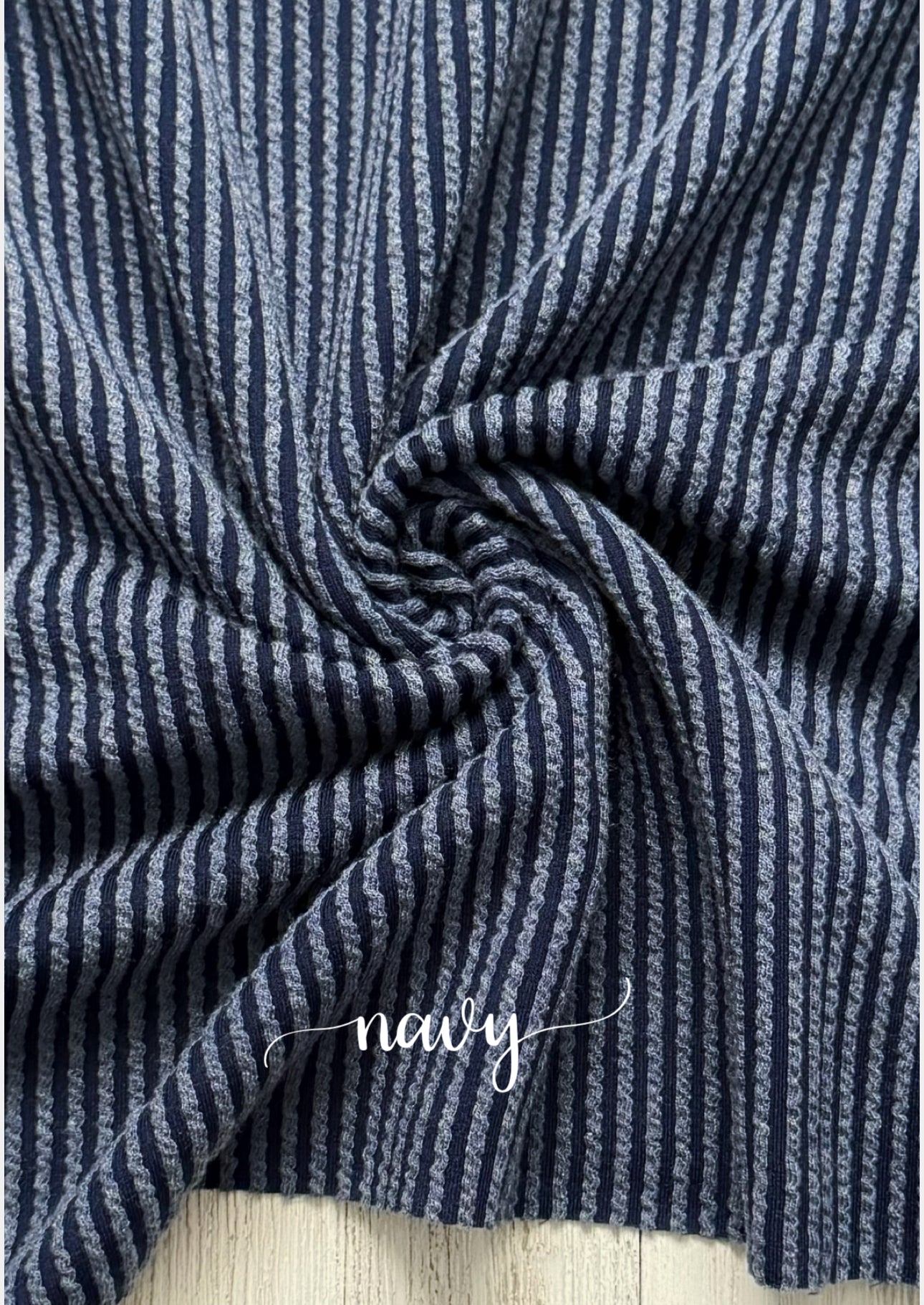 WAVED Navy – Milan Fabrics
