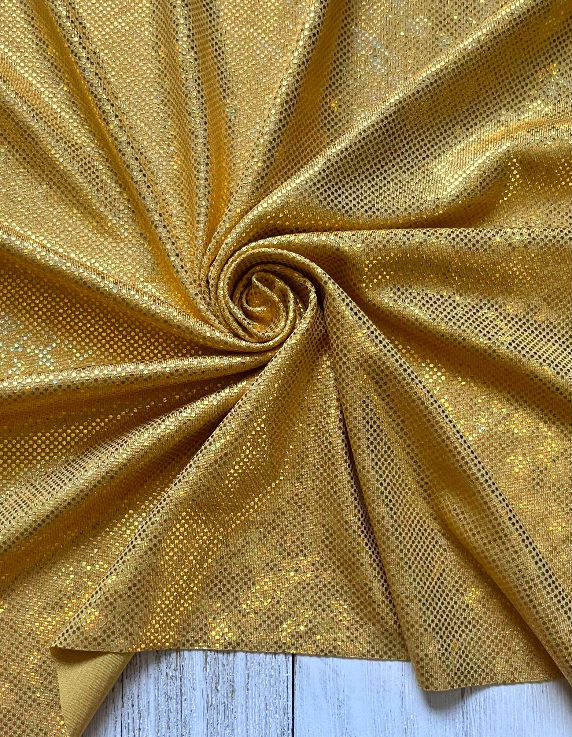 SPANDEX Sparkles GOLD holographic – Milan Fabrics